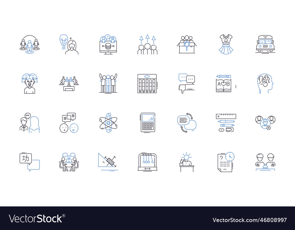 Study program line icons collection academic Vector Image Study program line icons collection academic Vector Image
