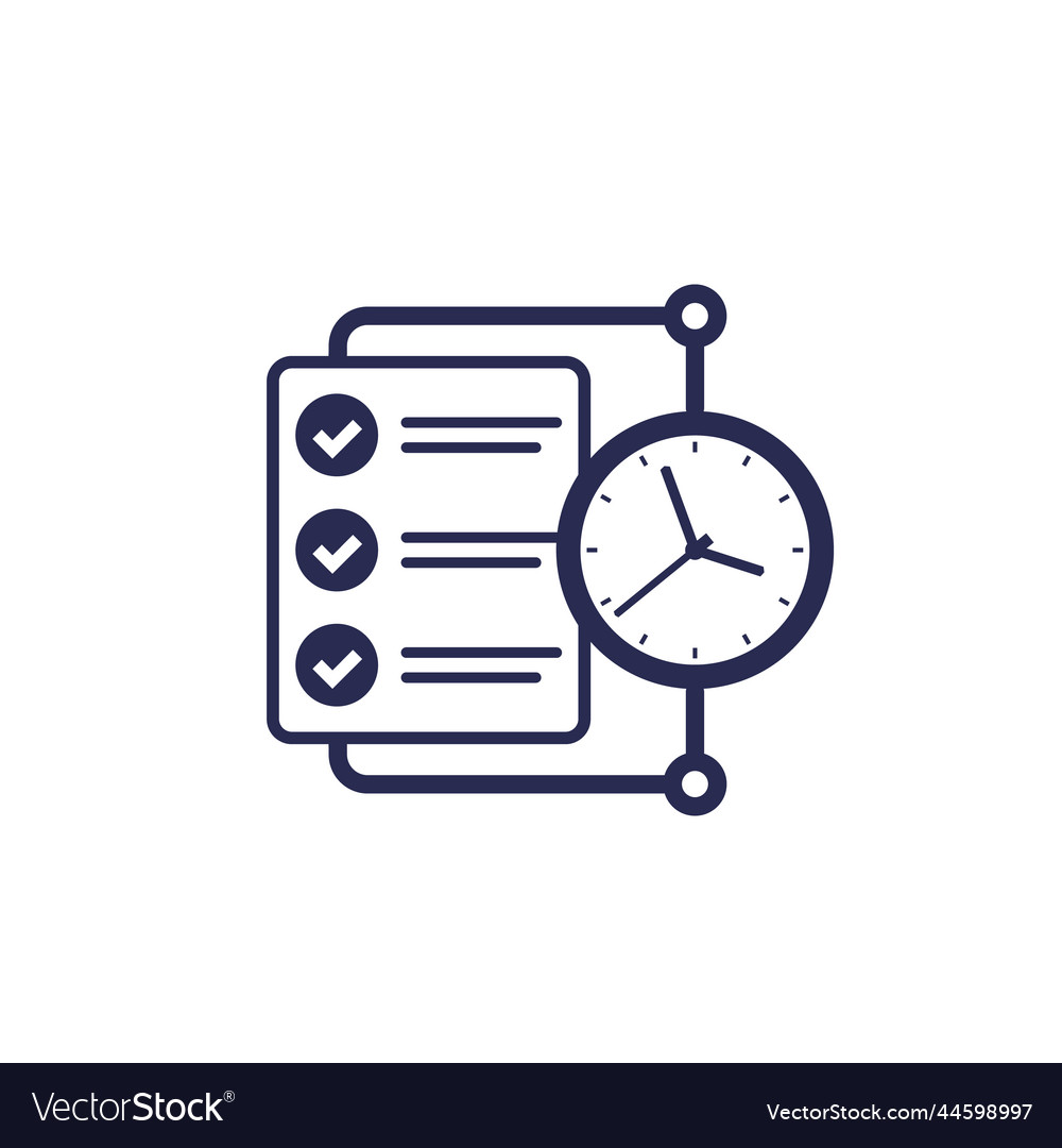 Timesheet time tracking icon on white Royalty Free Vector Timesheet time tracking icon on white Royalty Free Vector
