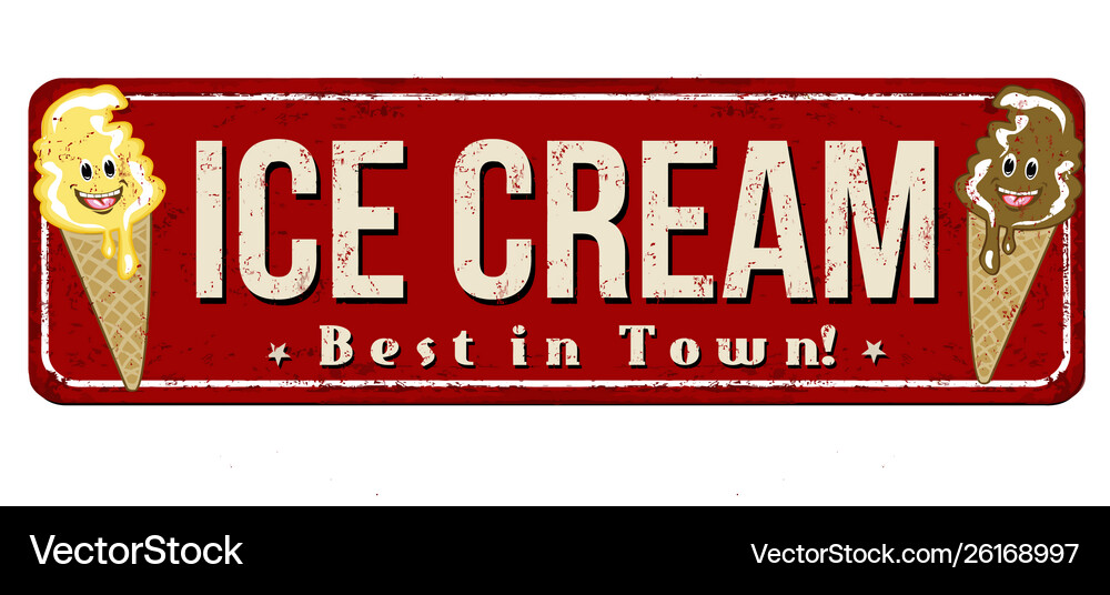 Vintage Rusty Ice Cream Sign Royalty Free Vector Image