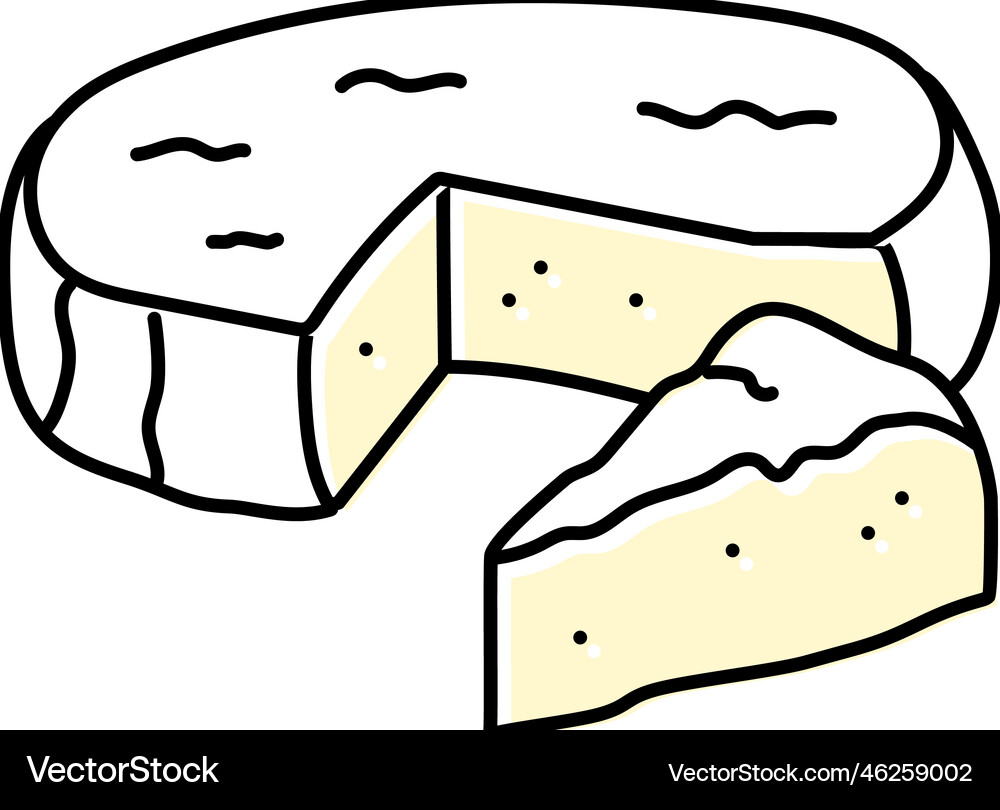 Brie cheese food slice color icon Royalty Free Vector Image