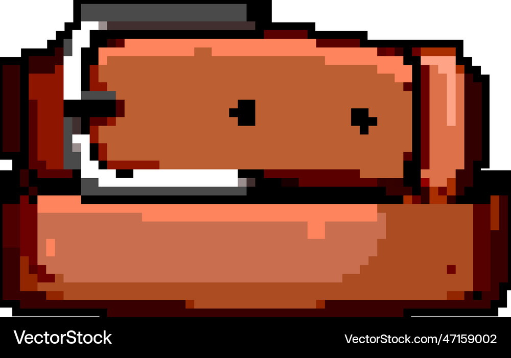 Buckle leather belt game pixel art Royalty Free Vector Image