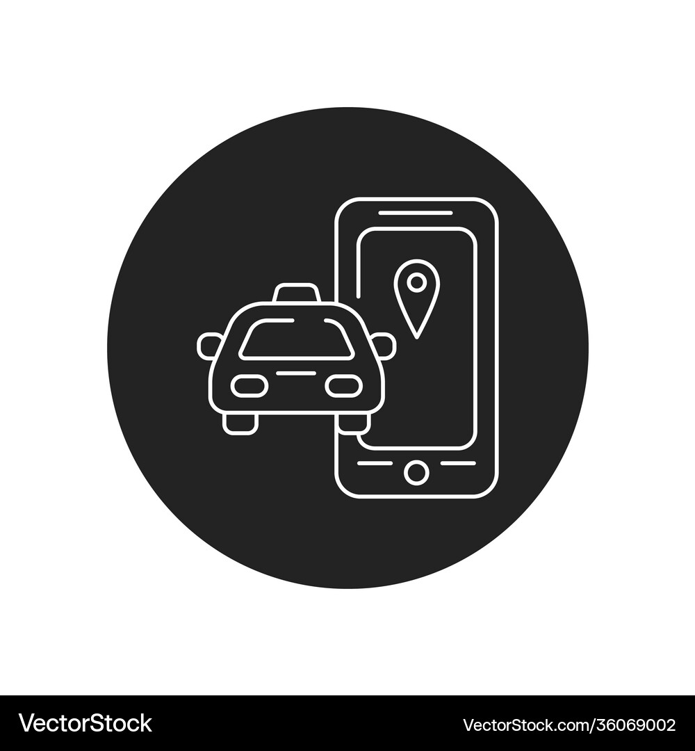 Car location black glyph icon online mobile Vector Image