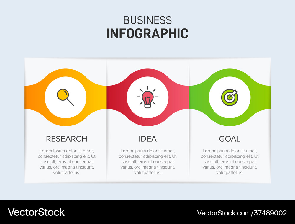 Concept arrow business model with 3 successive Vector Image