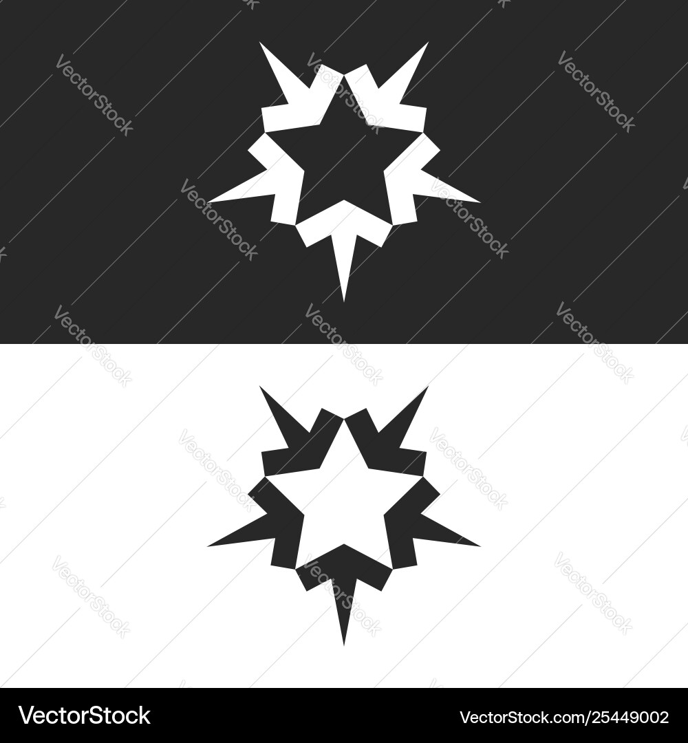 Converging five arrows logo forming shape of Vector Image