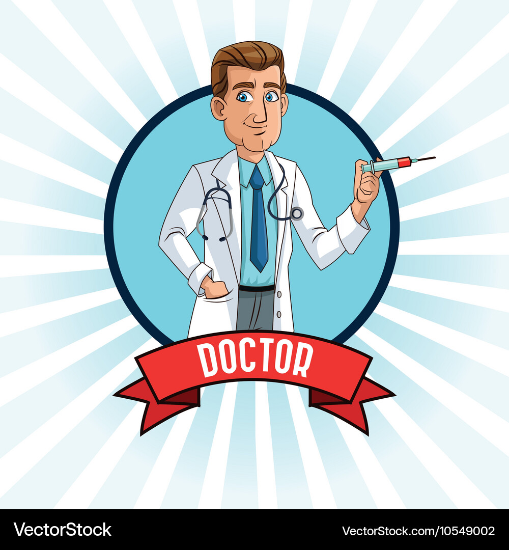 Doctor man cartoon design Royalty Free Vector Image