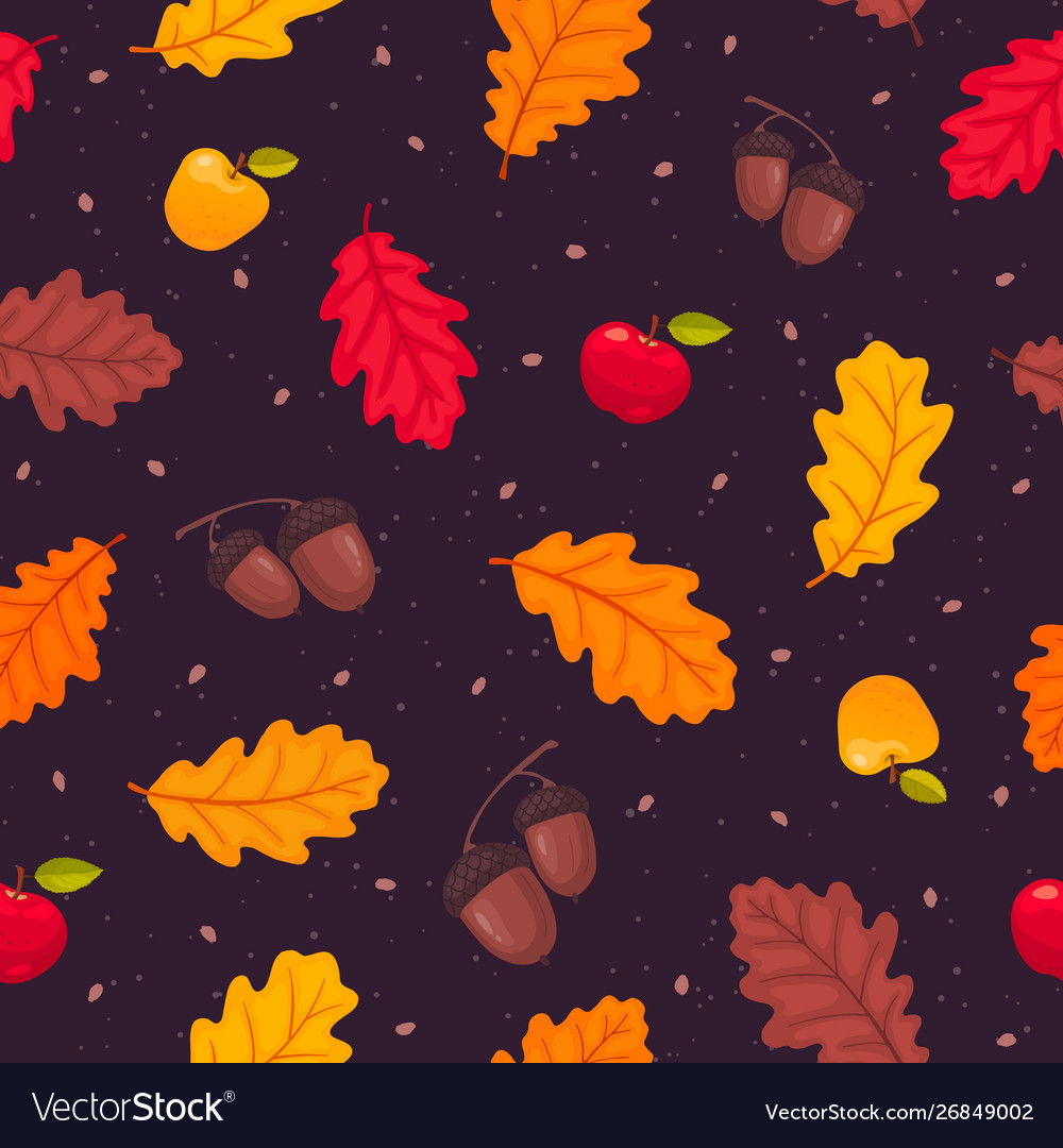 Falling leaves seamless pattern Royalty Free Vector Image