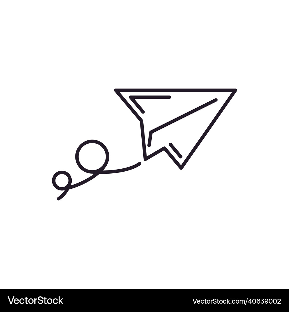 Flying paper plane aircraft flight transportation Vector Image
