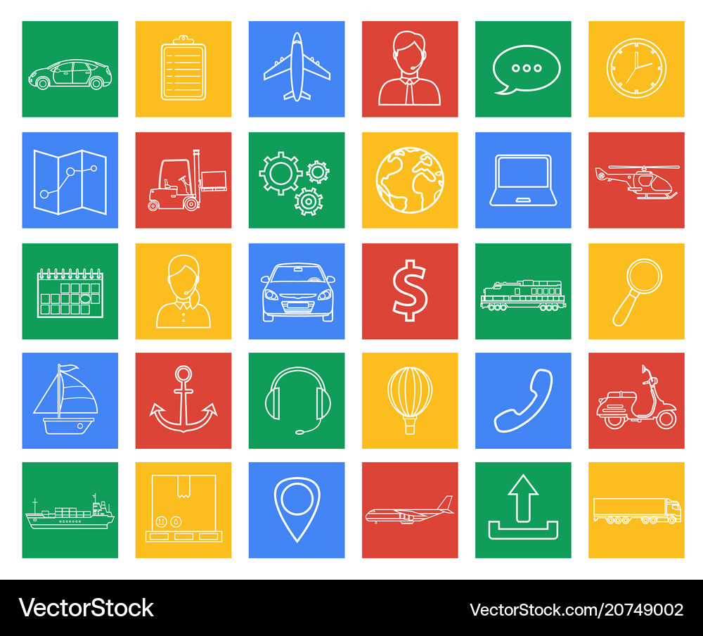 Logistics icons set delivery and transportation Vector Image