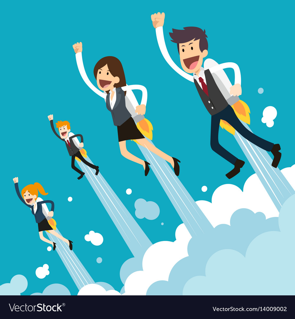 Rocket team Royalty Free Vector Image - VectorStock