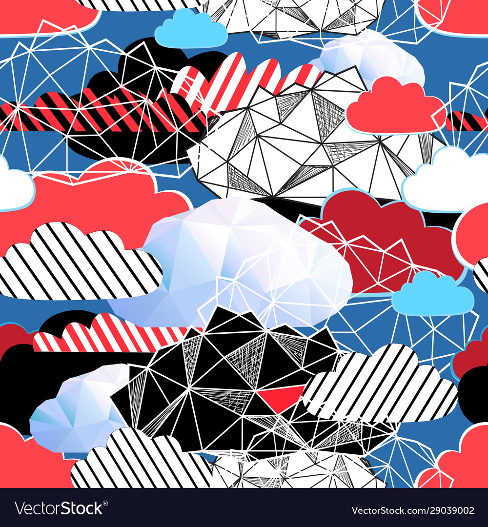 Seamless bright pattern from different clouds Vector Image