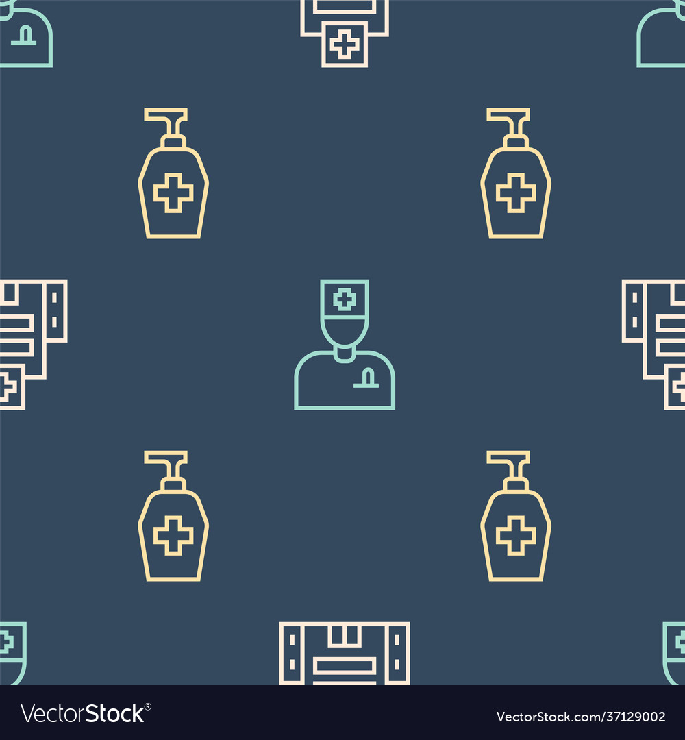 Set line medical hospital building liquid Vector Image Set line medical hospital building liquid Vector Image