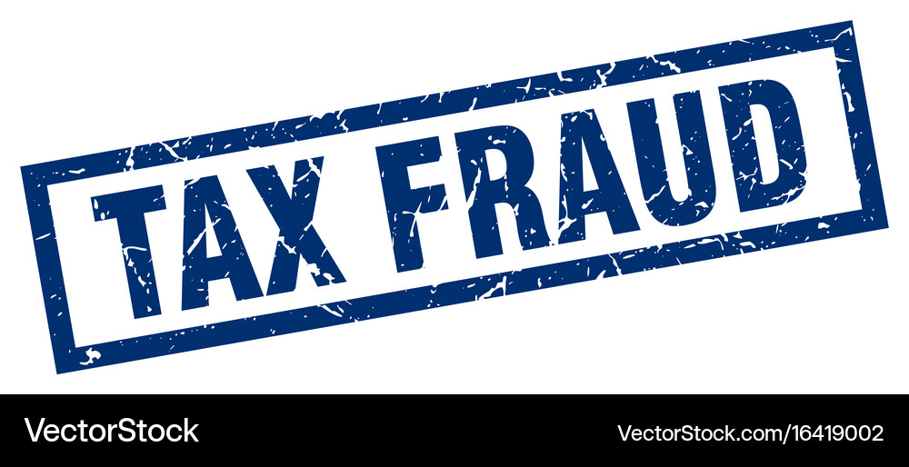 Square grunge blue tax fraud stamp Royalty Free Vector Image