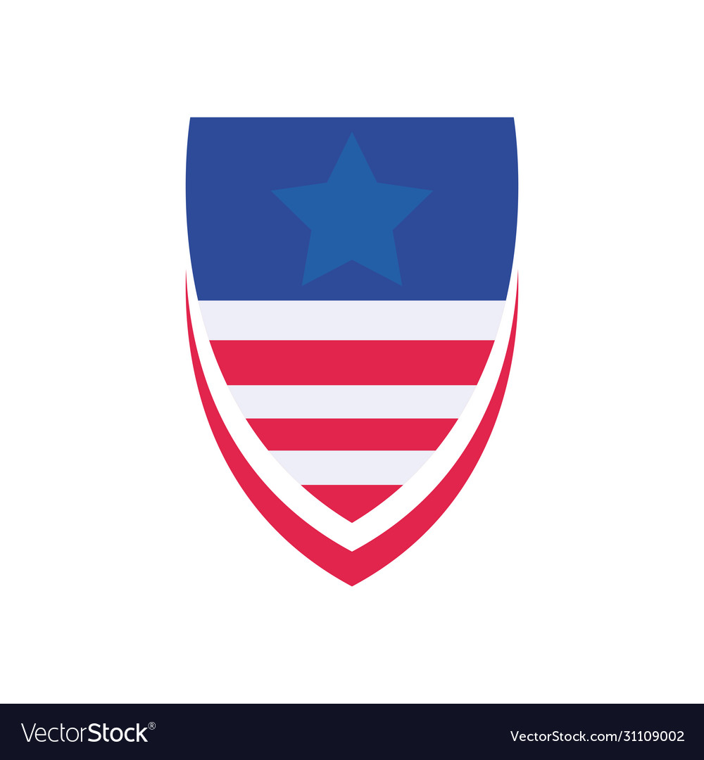 Usa flag shield flat style icon design Royalty Free Vector Usa flag shield flat style icon design Royalty Free Vector