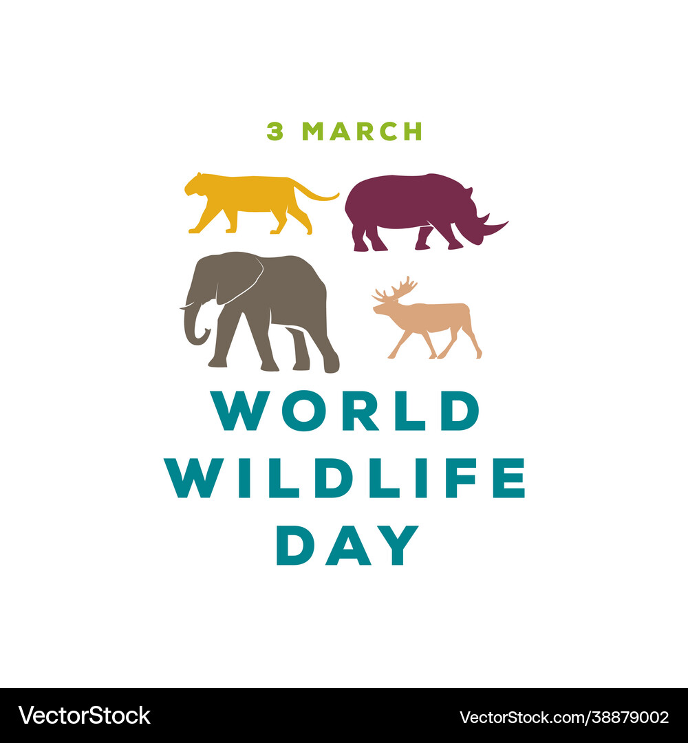 World wildlife day minimalist design template Vector Image