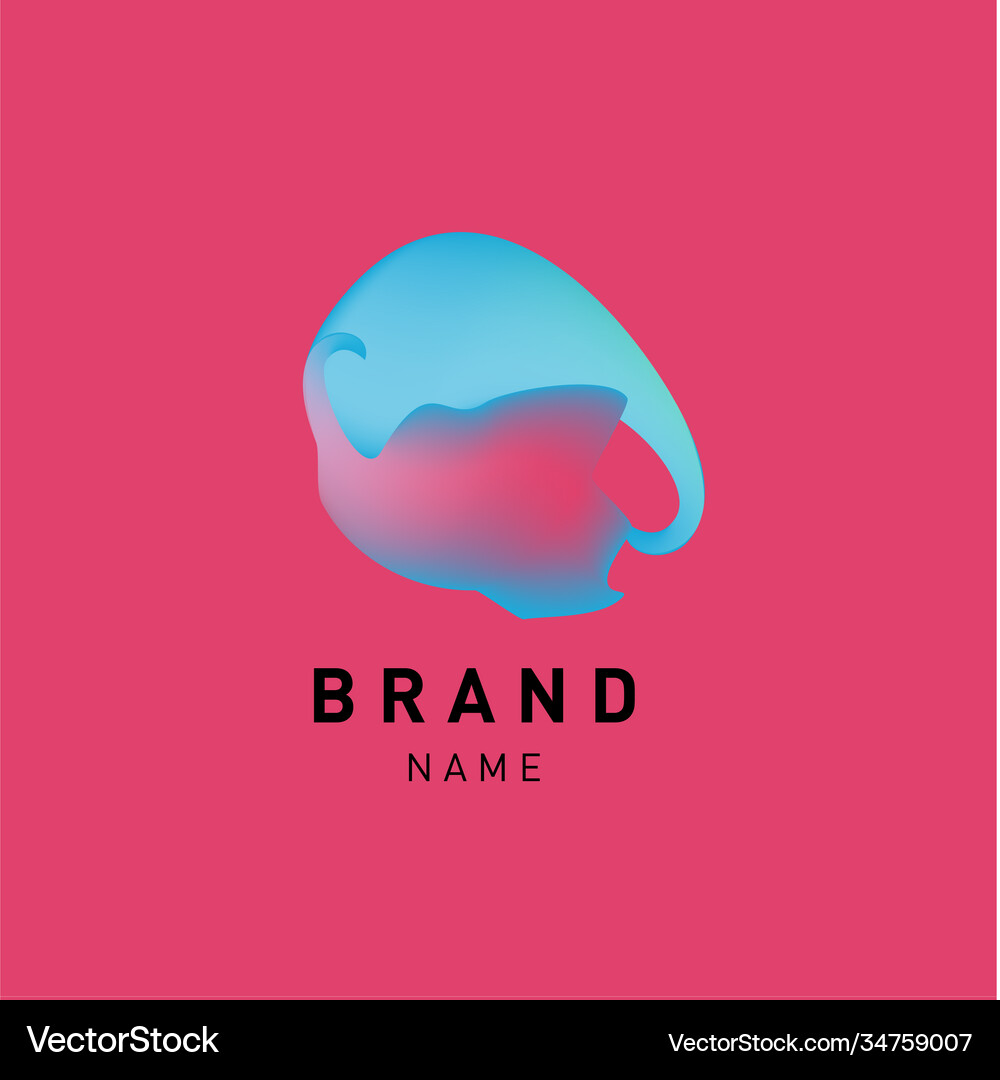 Abstract liquid 3d gradient logo brand company Vector Image