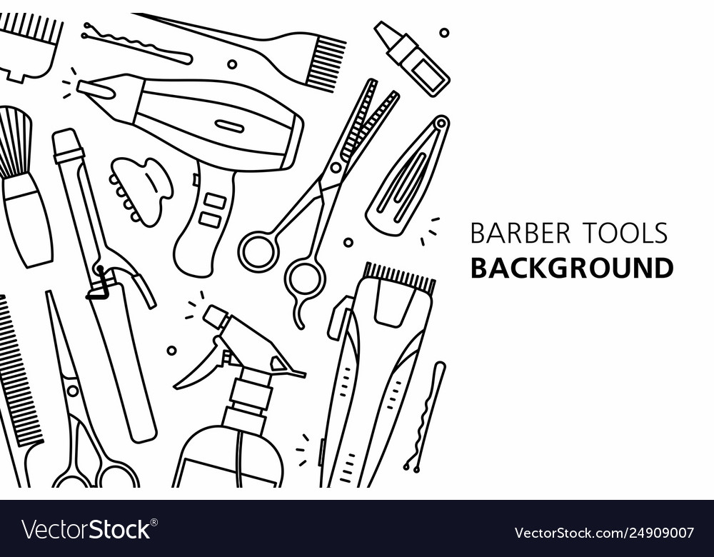 Barber tools background Royalty Free Vector Image