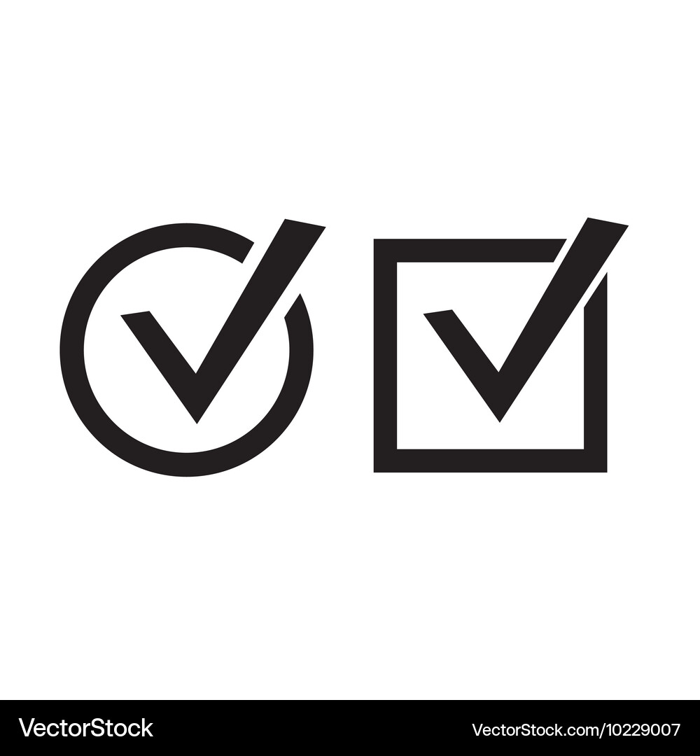 Check marks icons Royalty Free Vector Image - VectorStock