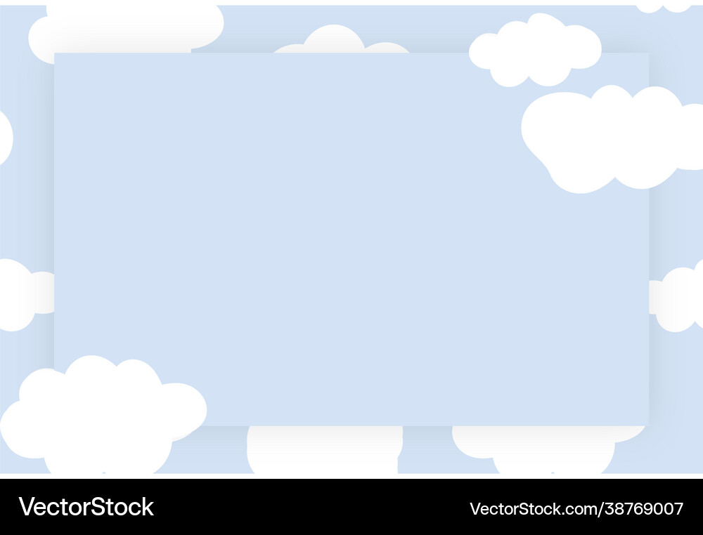 Cloudy sky frame in cute pastel pattern Royalty Free Vector