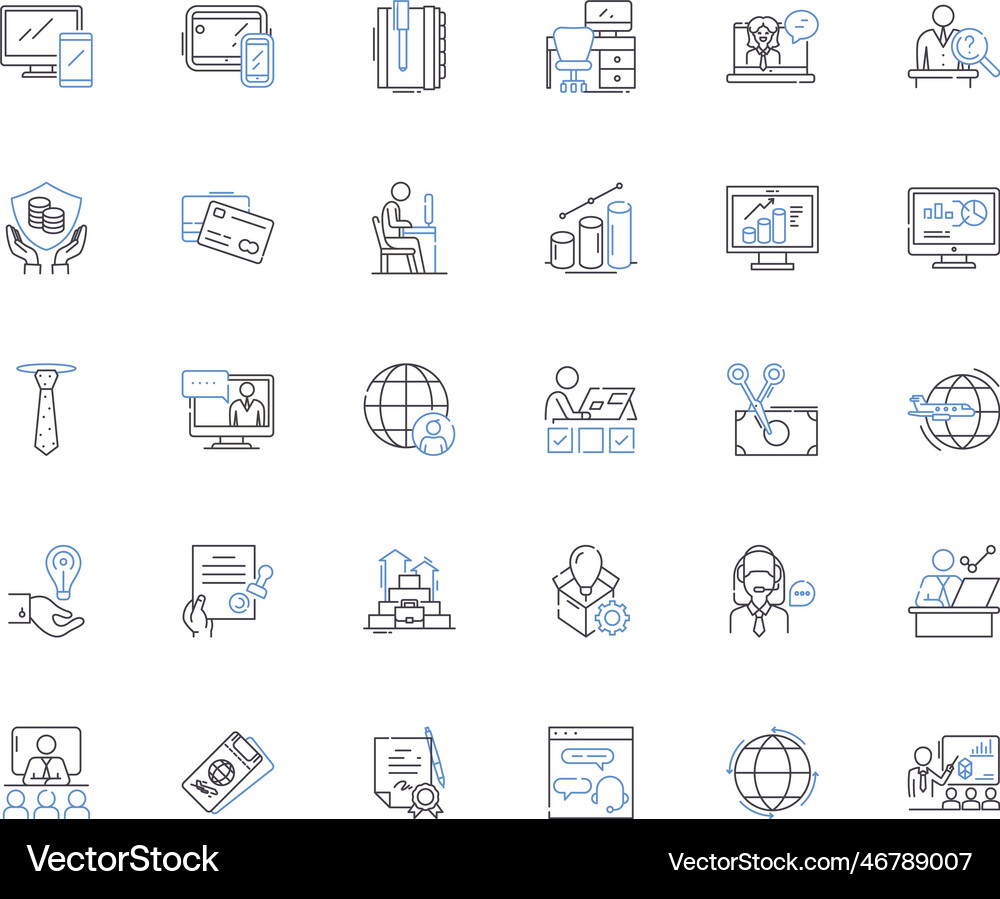 Commercial establishment line icons collection Vector Image