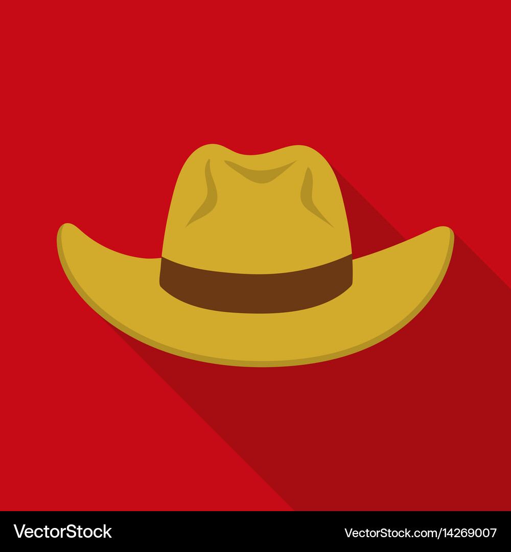 Cowboy hat icon in flat style isolated on white Vector Image