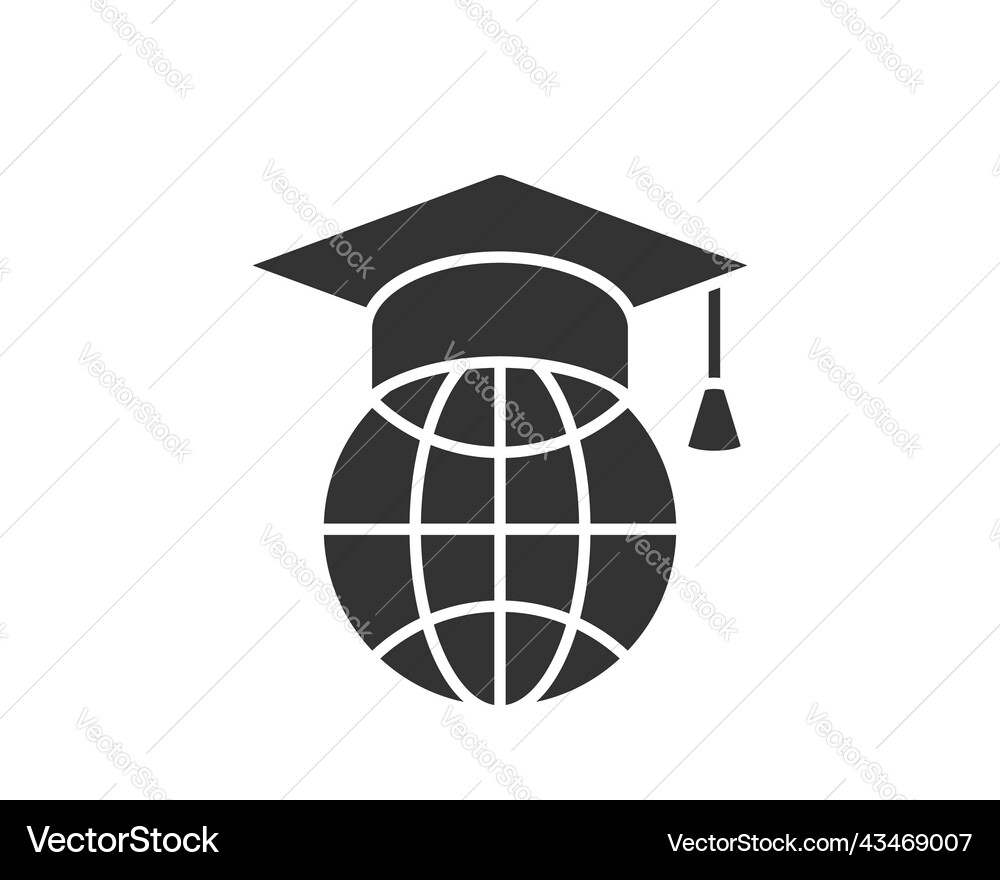 Education icon college cap or graduate hat Vector Image