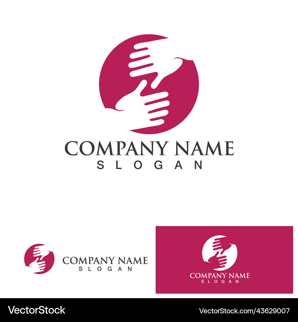 Hand care logo template icon business Royalty Free Vector