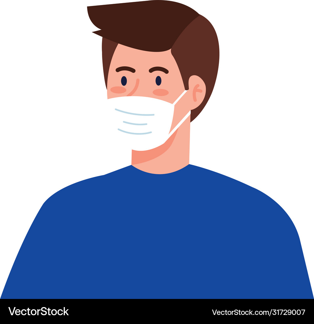 Man with medical mask design Royalty Free Vector Image