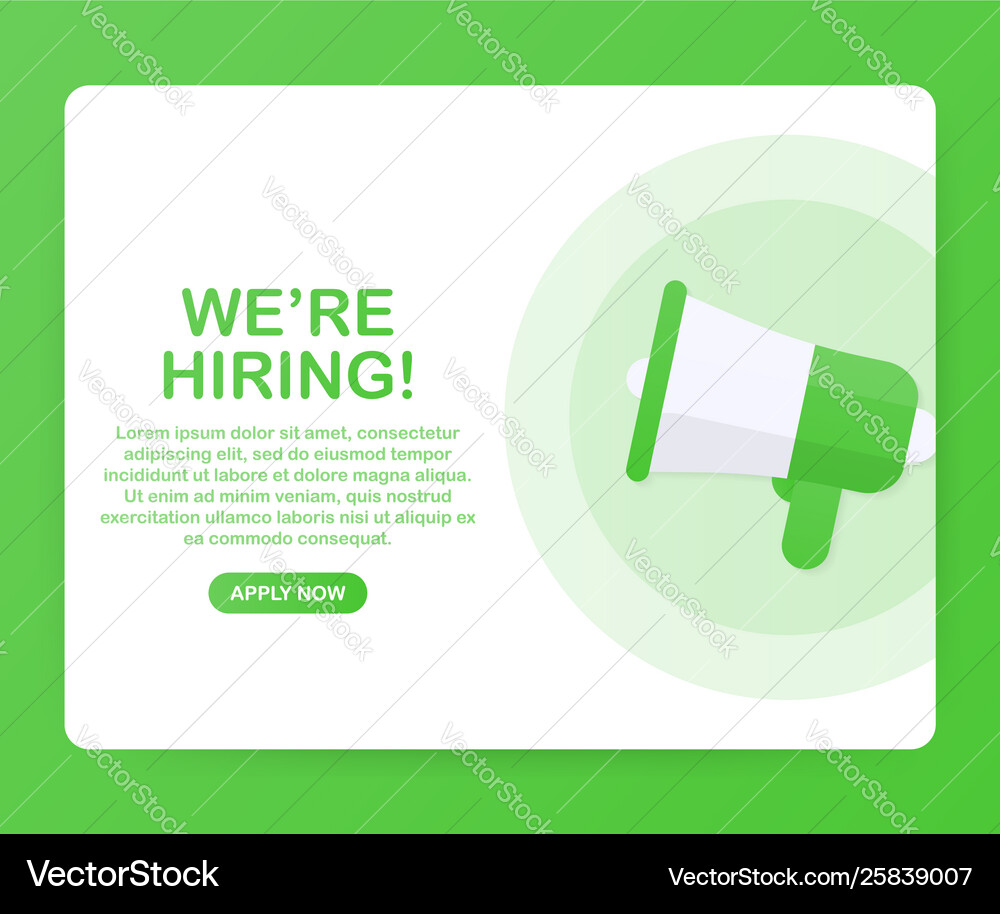 Megaphone hand business concept with text were Vector Image
