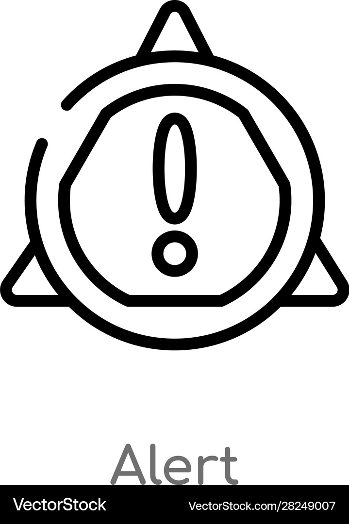 Outline alert icon isolated black simple line Vector Image