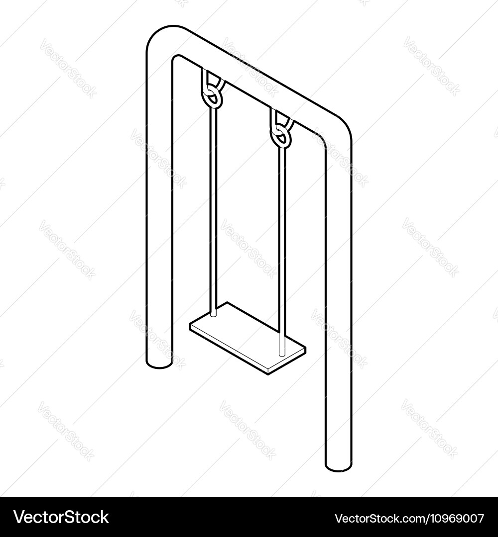 Playground swing icon outline style Royalty Free Vector