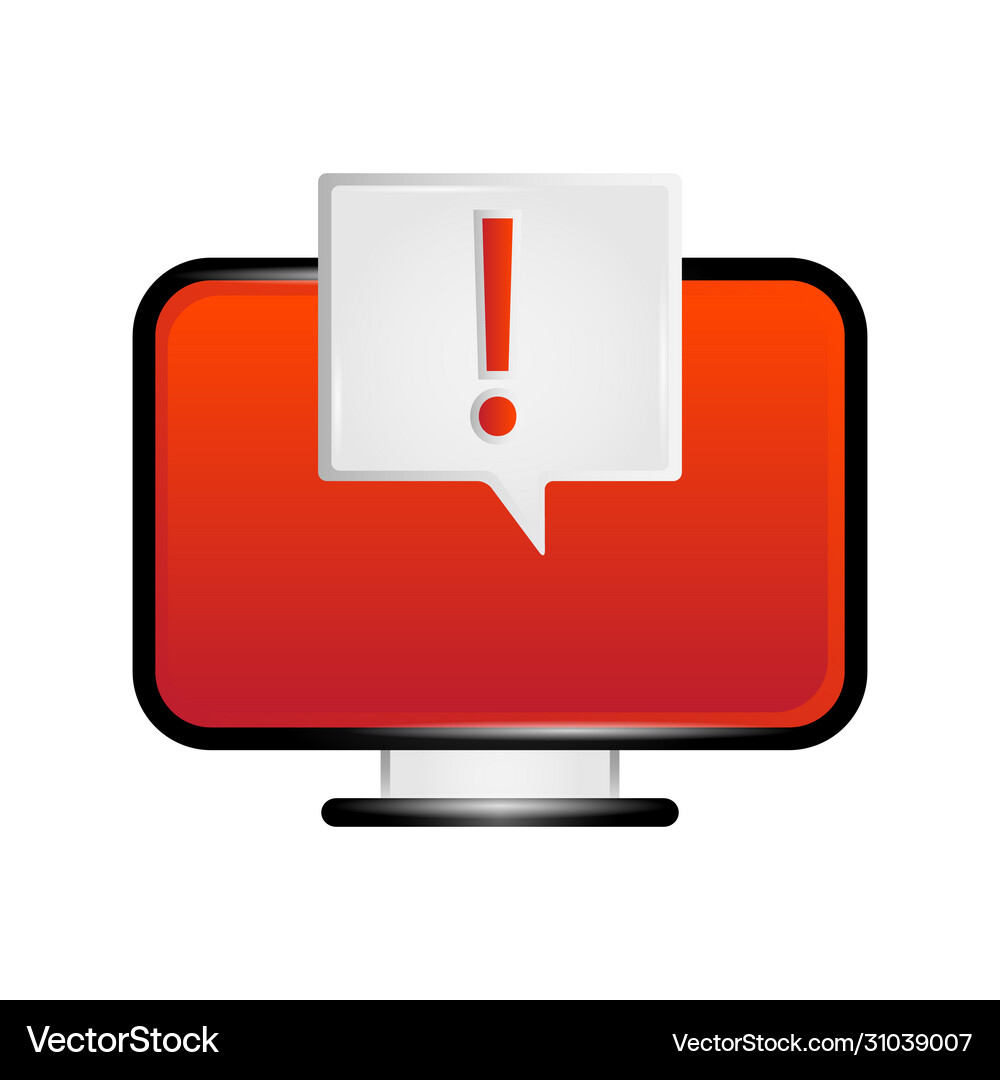 Realistic monitor notifications new email Vector Image