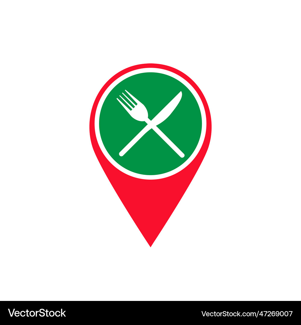 Restaurant food location map pin Royalty Free Vector Image