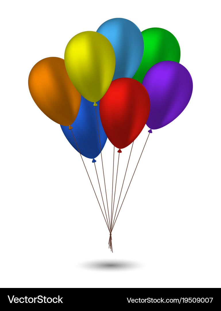 Seven balloons in colors rainbow Royalty Free Vector Image