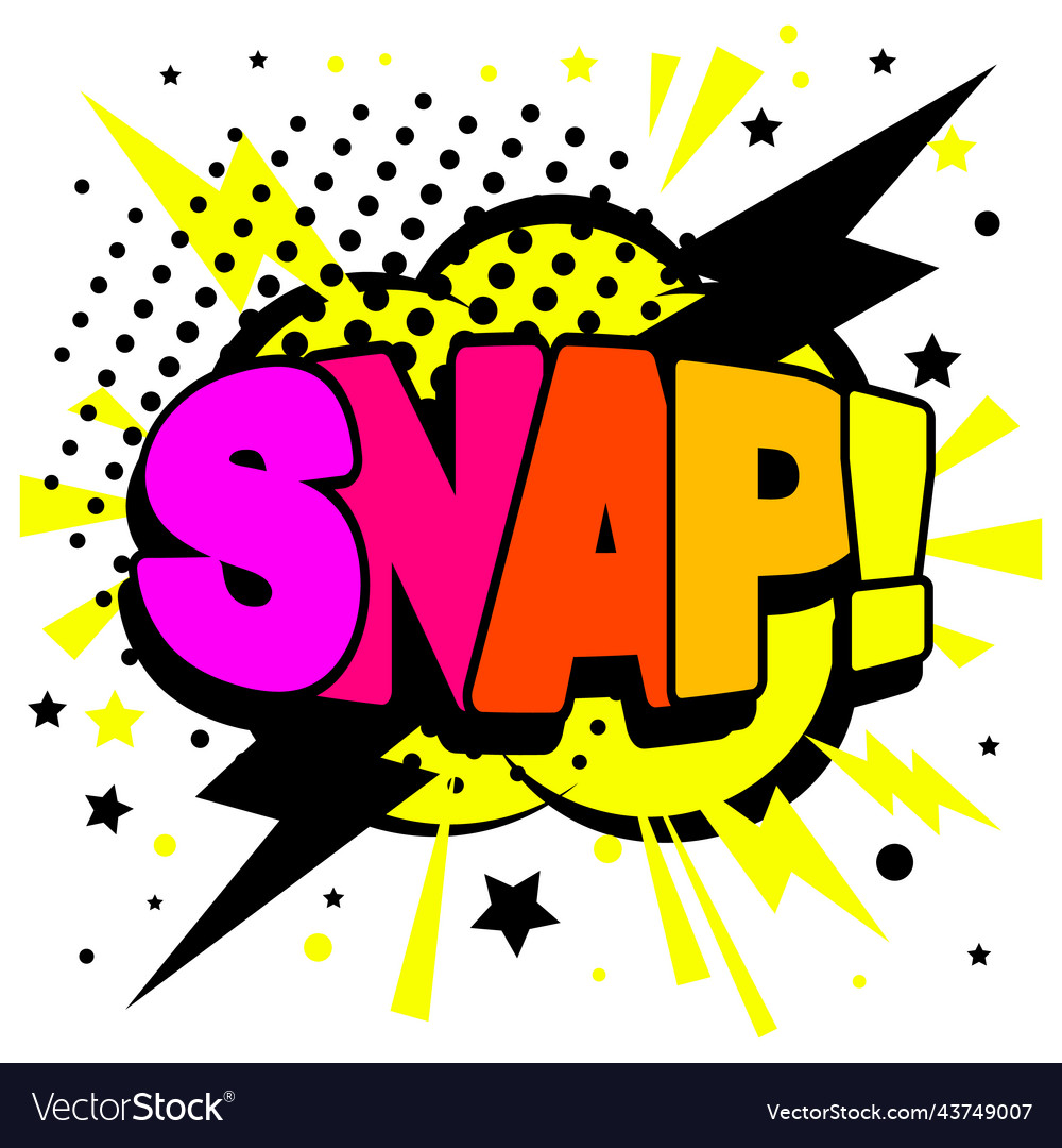 Snap rainbow text explosion effect blast comic Vector Image