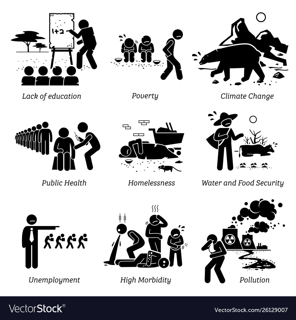 Social Issues And Critical Problems Pictograph Vector Image