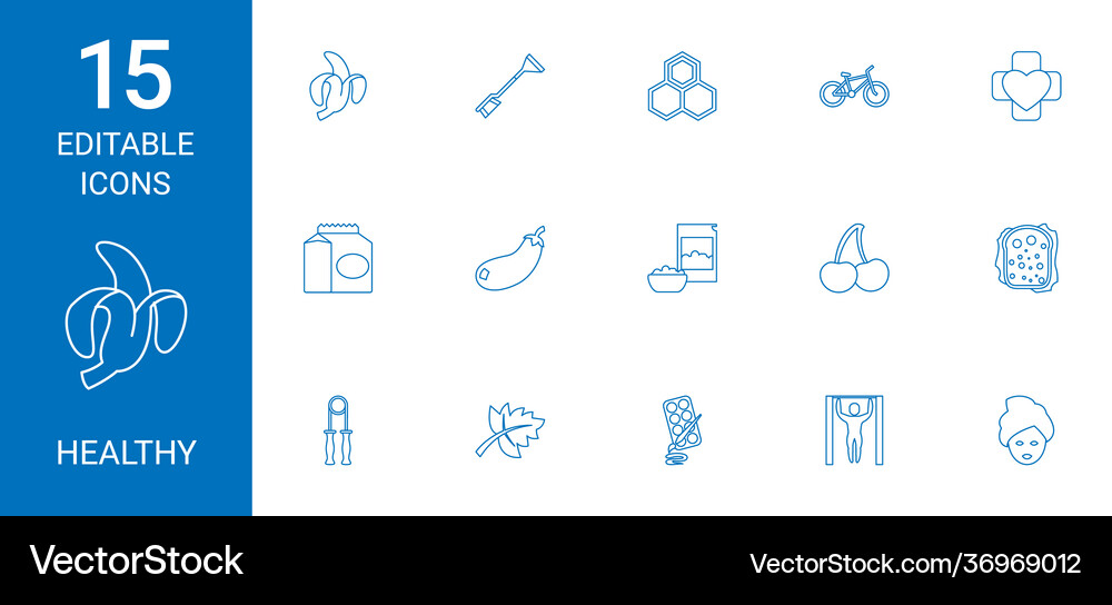 15 healthy icons Royalty Free Vector Image - VectorStock