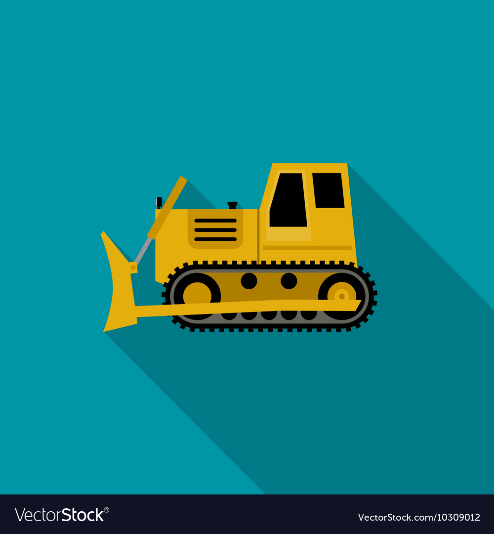 Dozer flat icon Royalty Free Vector Image - VectorStock