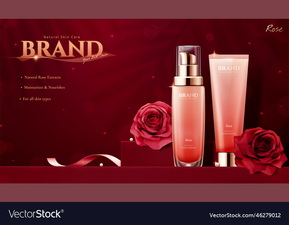 Elegant Cosmetic Ads Royalty Free Vector Image