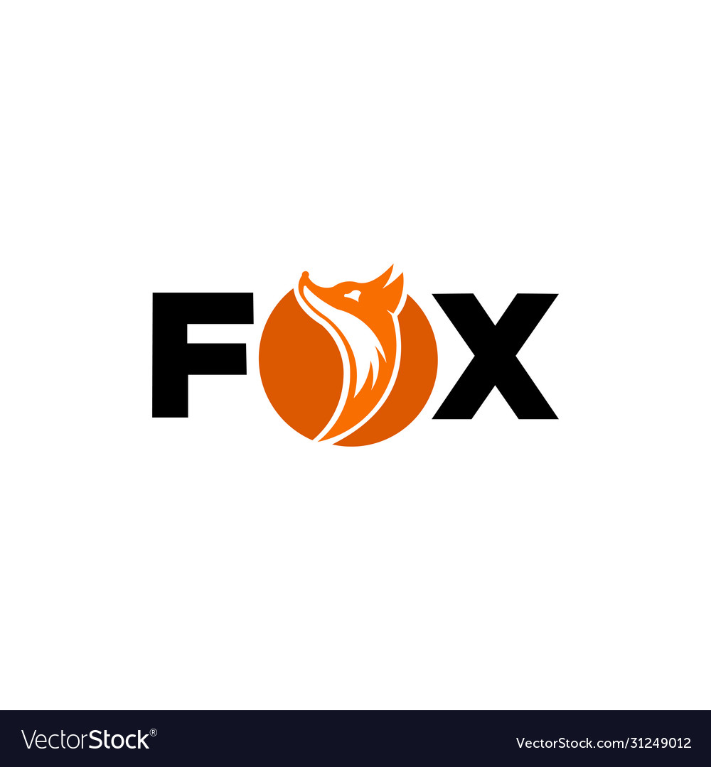 Fox text Royalty Free Vector Image - VectorStock