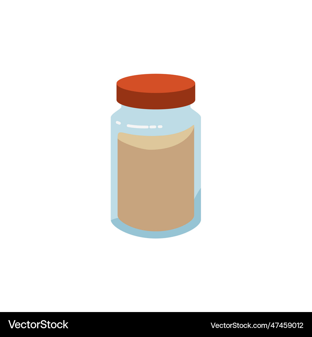Grain or spices storing in glass jar flat Vector Image
