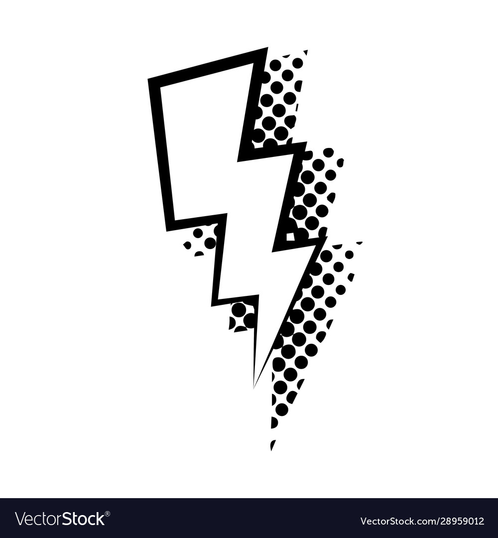 Lightning comic speech babble flat isolated Vector Image