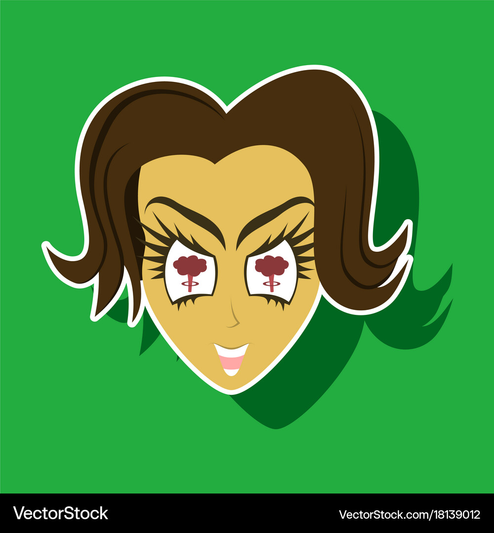 Paper sticker on theme evil women Royalty Free Vector Image
