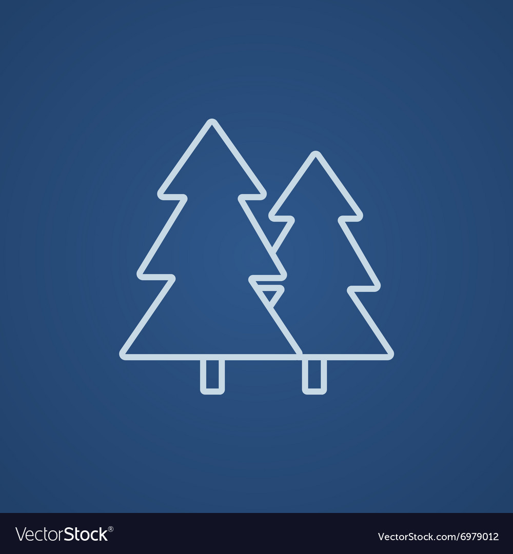 Pine trees line icon Royalty Free Vector Image