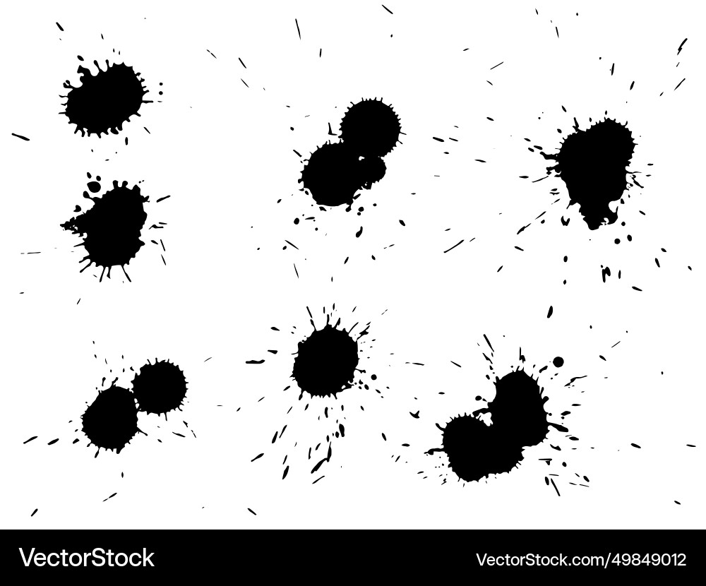 Set of black paint splashes abstract Royalty Free Vector