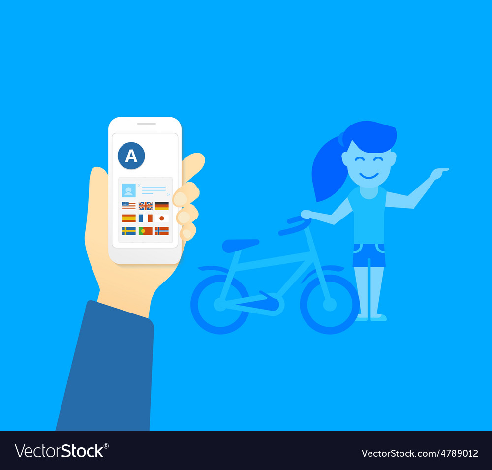 Translator mobile application Royalty Free Vector Image