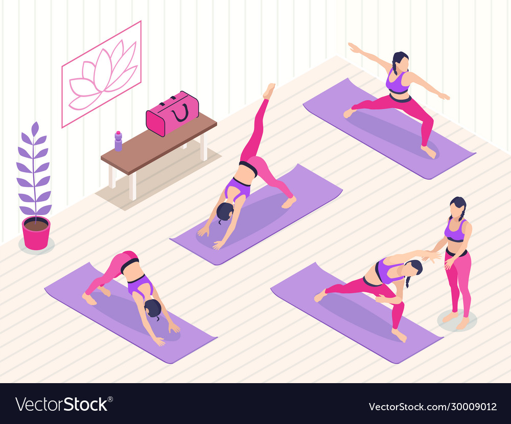 Yoga studio isometric Royalty Free Vector Image