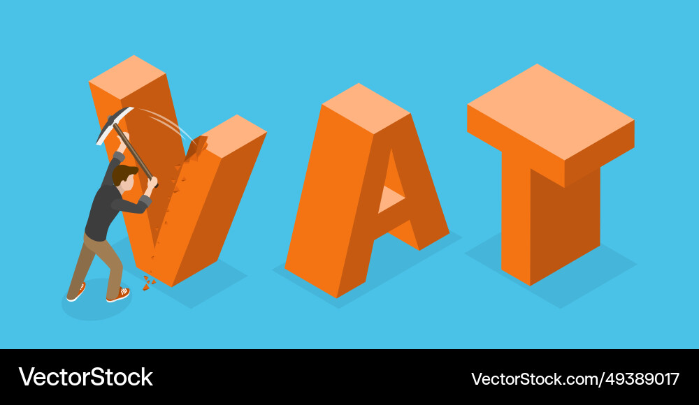 3d isometric flat of vat Royalty Free Vector Image