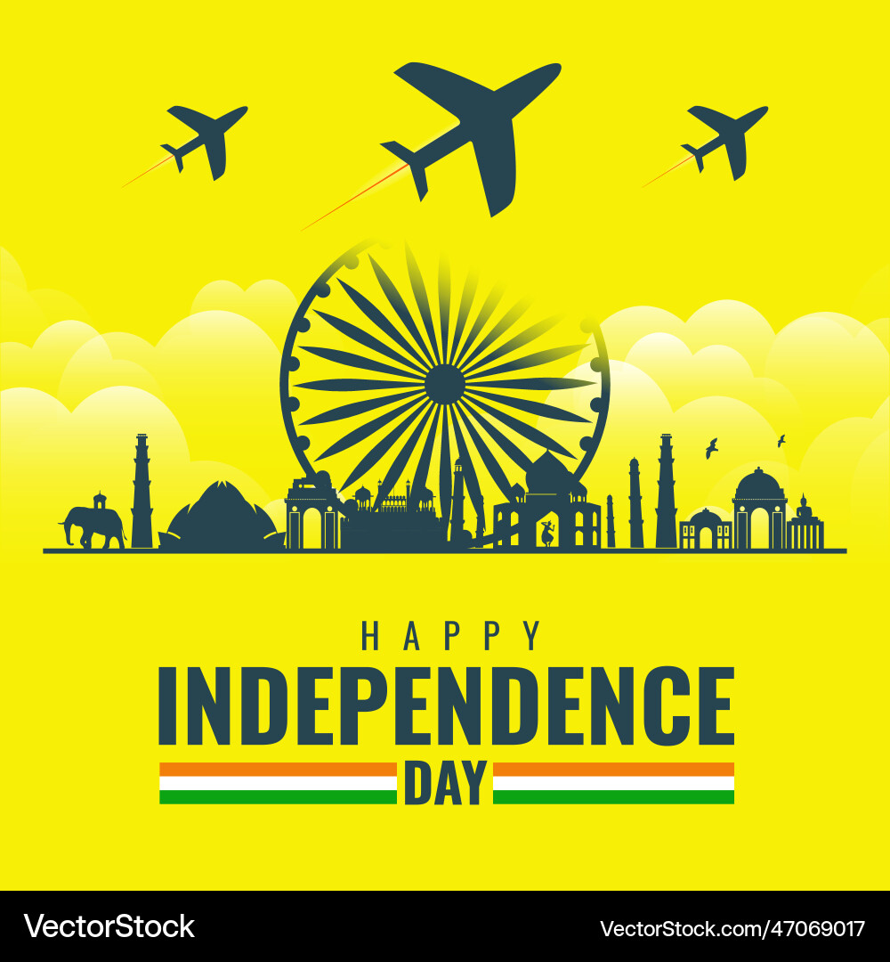 Celebrating 15 august independence day banner Vector Image