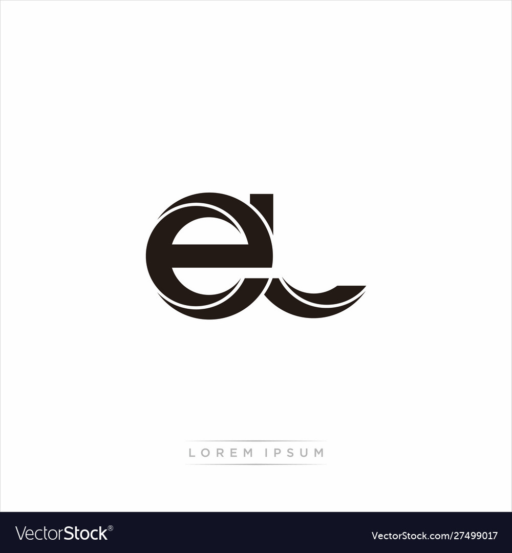 El initial letter split lowercase modern monogram Vector Image