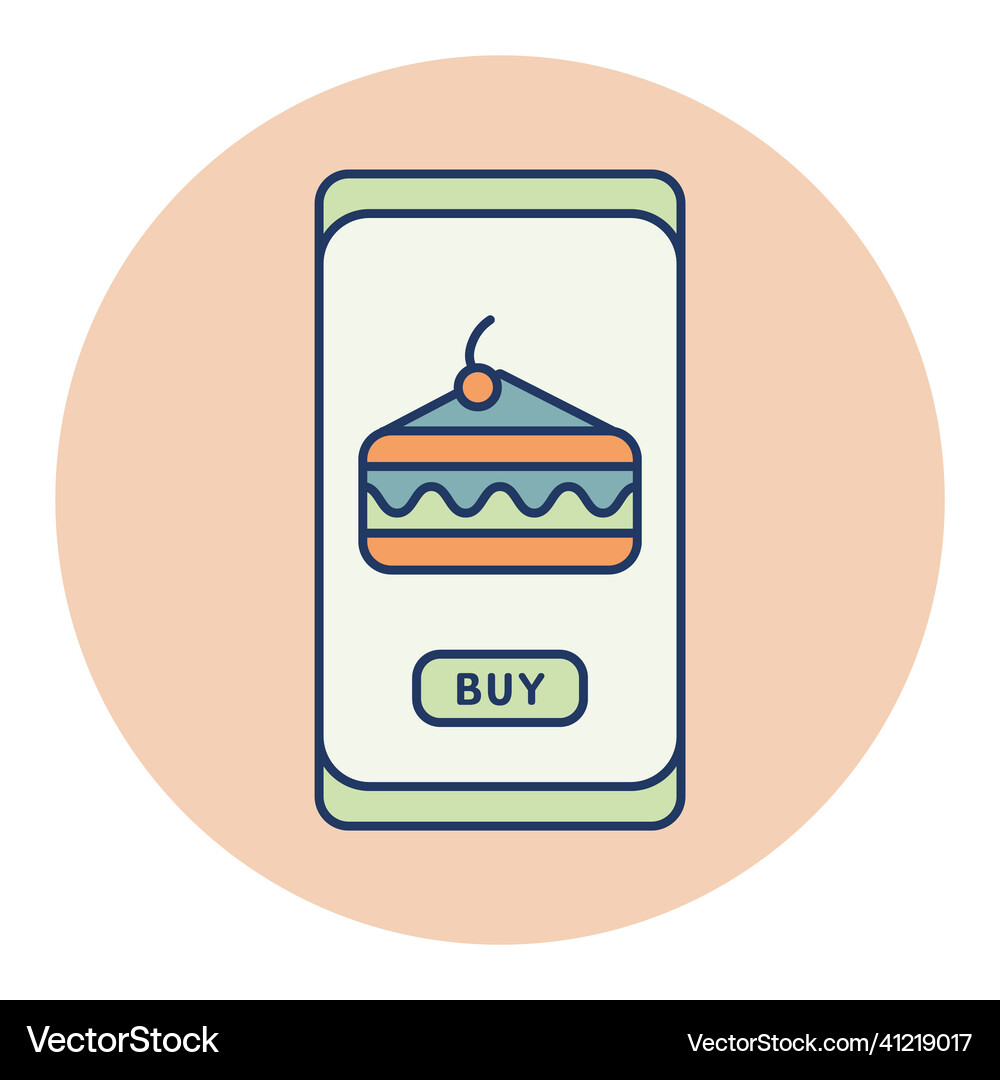 Fast food delivery service flat icon cake Vector Image